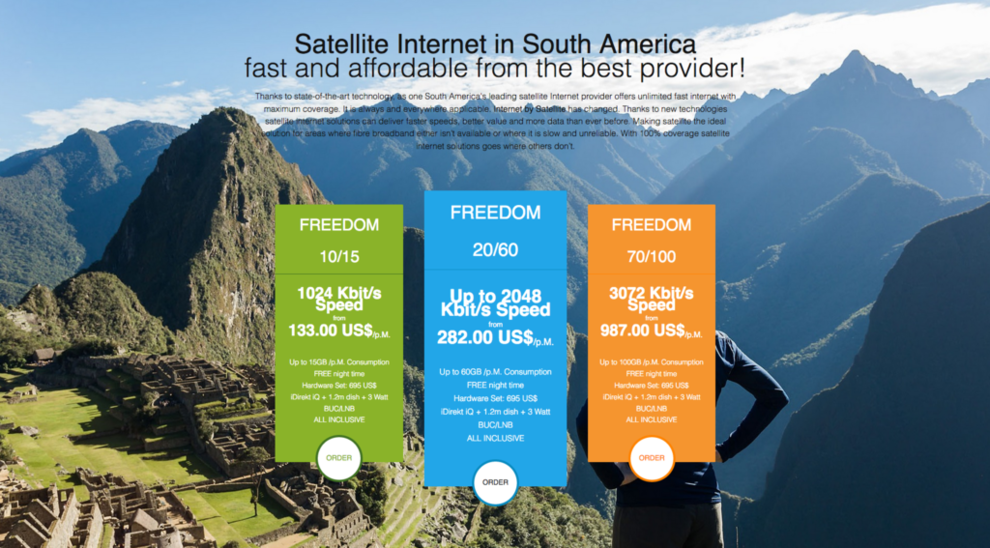 Satellite Internet in South America - fast and cheap from the best ...